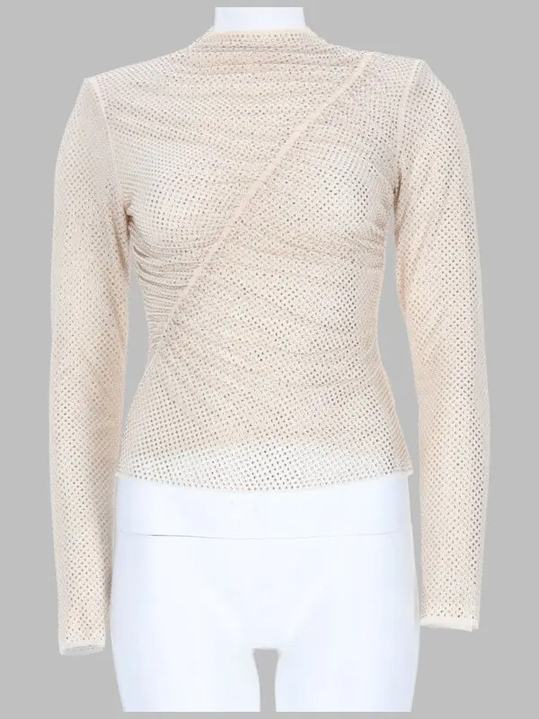 SELF-PORTRAIT Long Sleeve Top - Cream