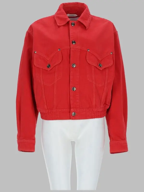 Versace Denim Blouson Jacket - Red