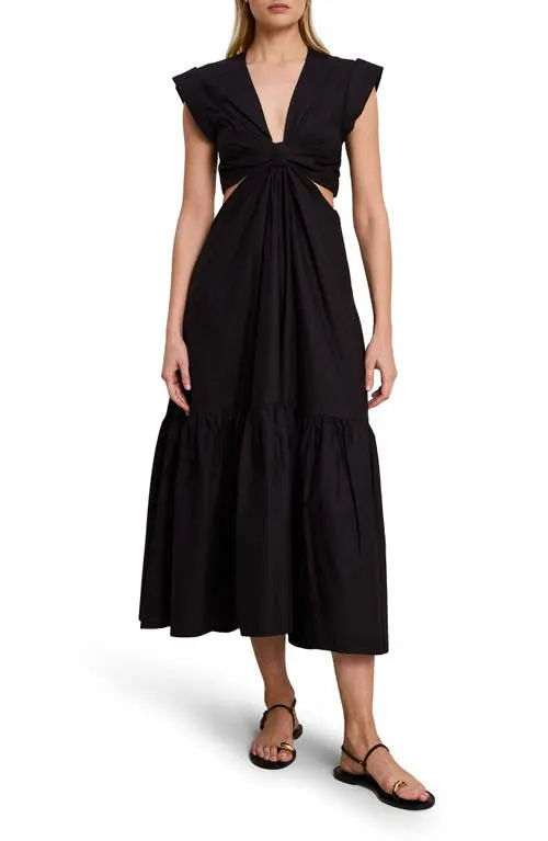 A.L.C. Alexandria Cotton Poplin Midi Dress - Black