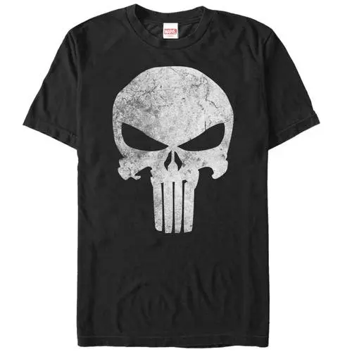 MARVEL Punisher Retro Skull Symbol Short Sleeve Graphic T-shirt - Black