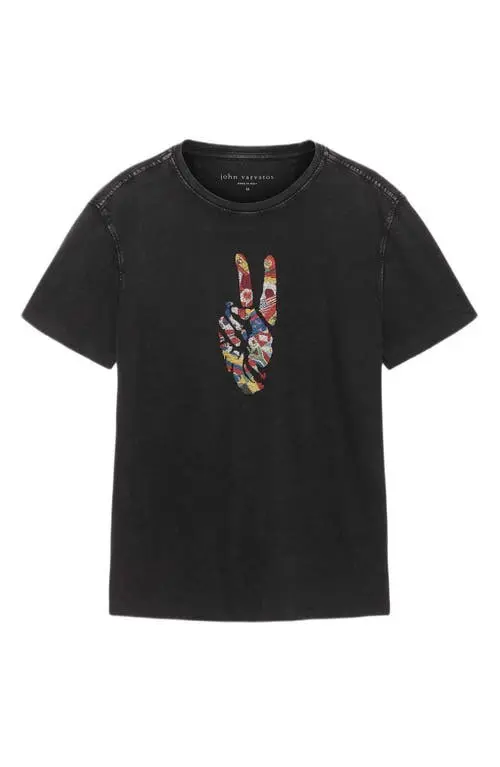 John Varvatos World Flags Peace Organic Cotton Graphic T-shirt - Black