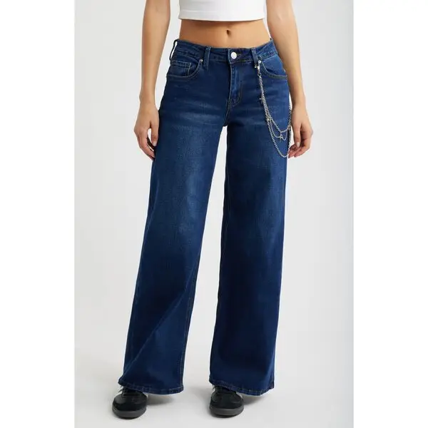 YMI Joey Cross Chain Baggy Wide Leg Jeans