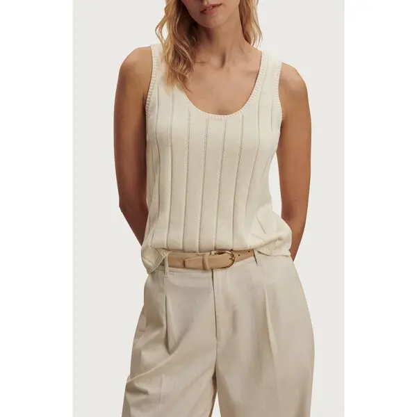 Varley Ayaka Wide Rib Cotton Tank - Pristine
