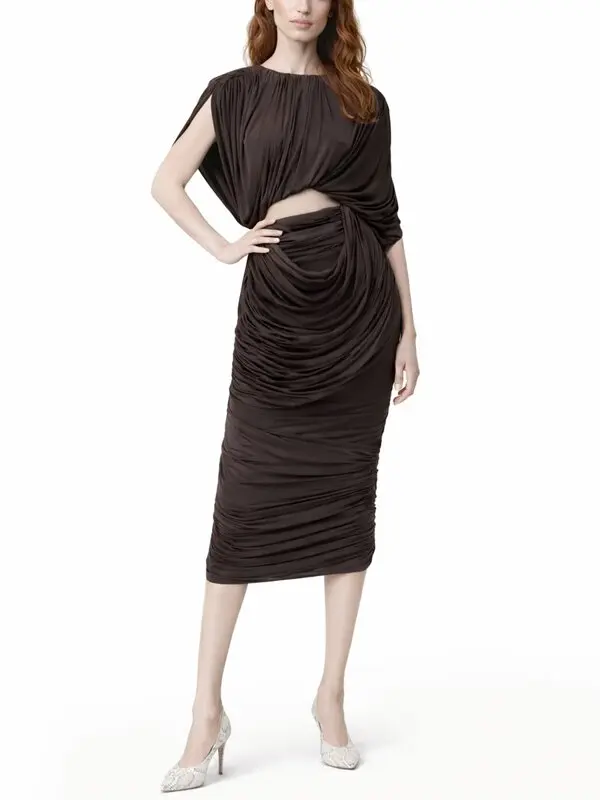 Magda Butrym Draped Cupro Top - Brown