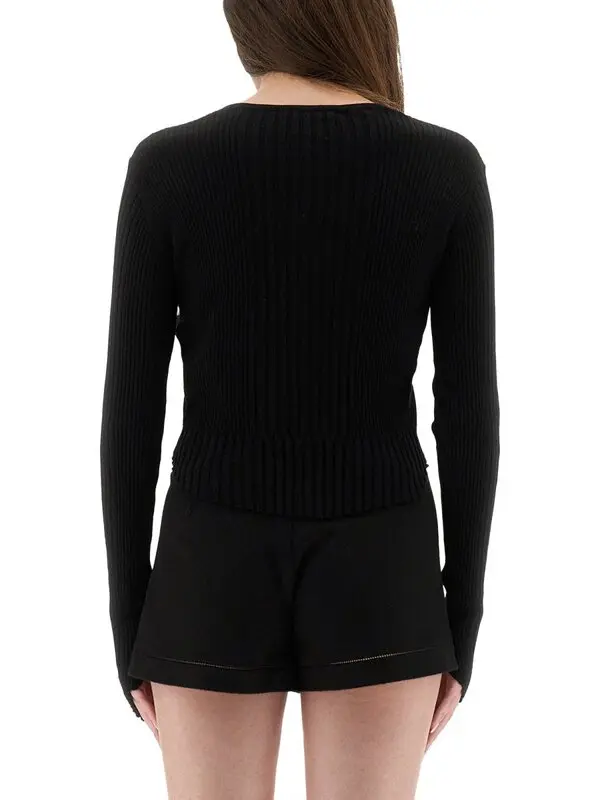 VIVIENNE WESTWOOD Ribbed Cropped Knit Top With Button Detail