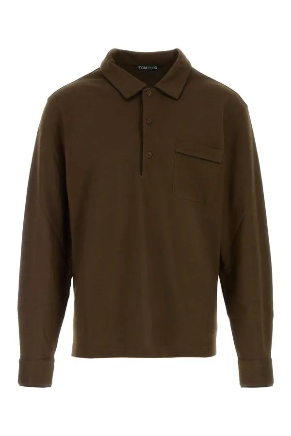 TOM FORD Chocolate Piquet Polo Shirt