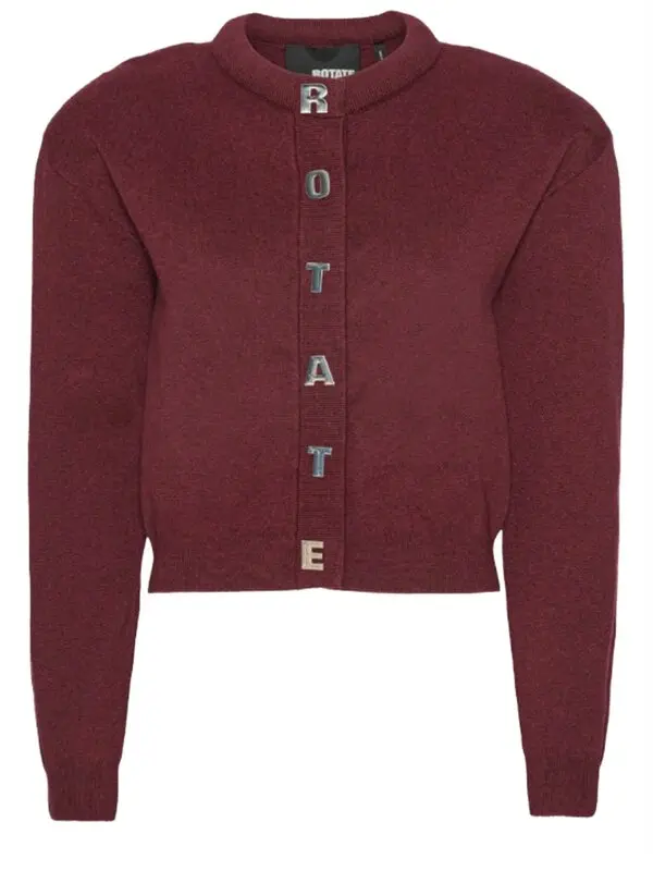ROTATE BY BIRGER CHRISTENSEN Cropped Cardigan With Letter Detailing - Multicolor