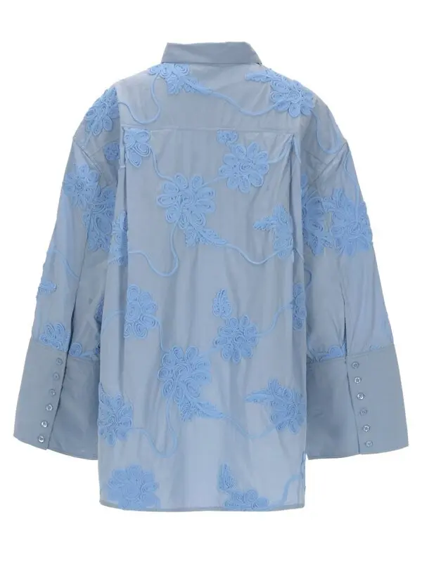 ROTATE BY BIRGER CHRISTENSEN Oversized Floral Detail Shirt - Multicolor