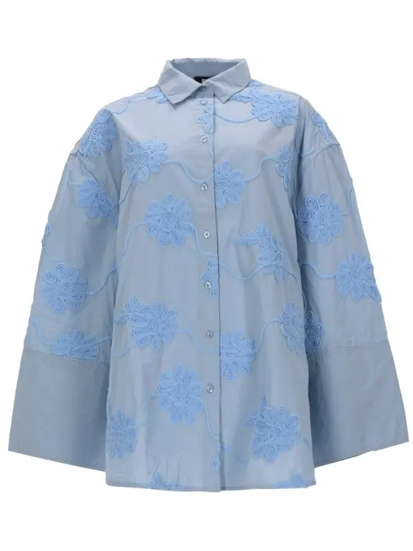 ROTATE BY BIRGER CHRISTENSEN Oversized Floral Detail Shirt - Multicolor