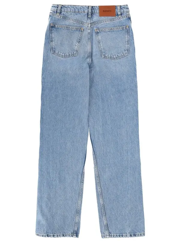 ROTATE BY BIRGER CHRISTENSEN Straight Fit Jeans With Lace Detailing - Blue