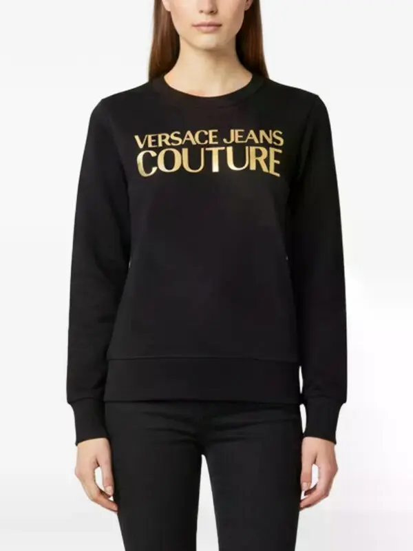 Versace Logo Print Sweatshirt - Black