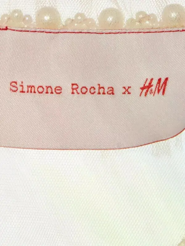 Simone Rocha X H&m Pearl-embellished Tulle Blouse
