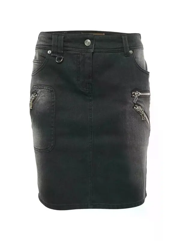 John Galliano Denim Midi Skirt - Grey