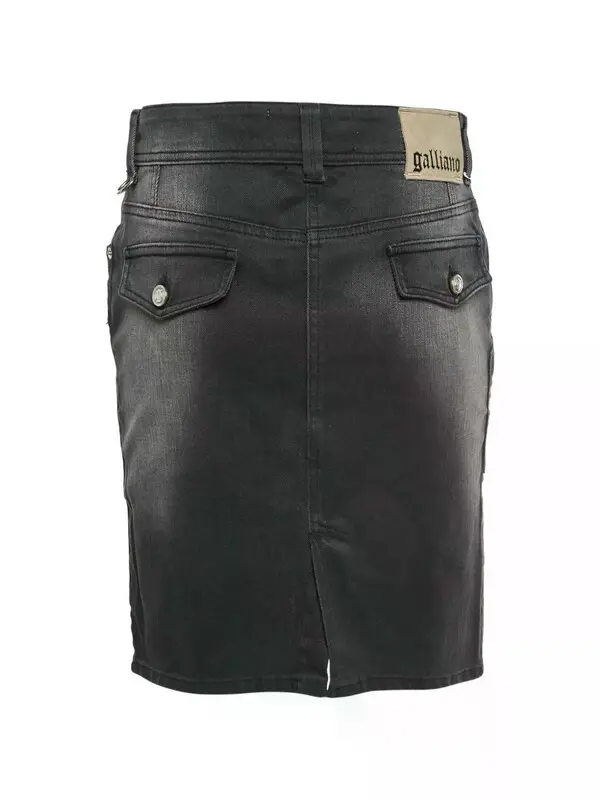 John Galliano Denim Midi Skirt