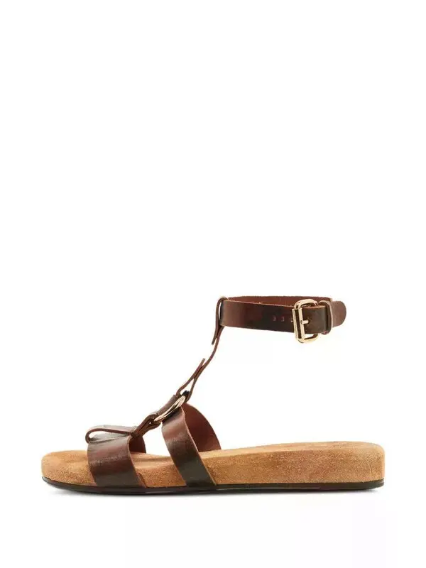 Chloé Leather Ankle-strap Sandals - Brown