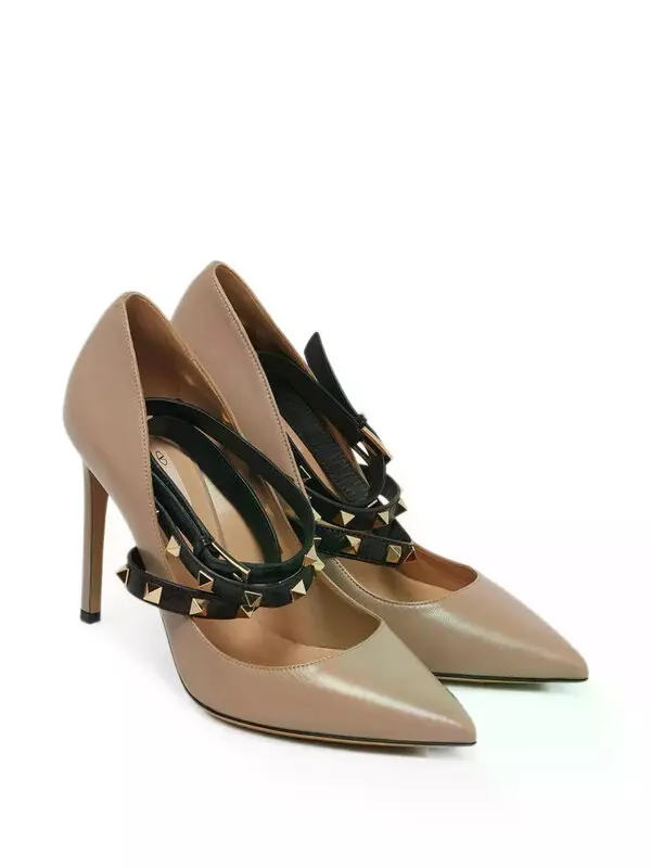 Valentino Garavani Rockstud Ankle Strap Pumps - Neutrals