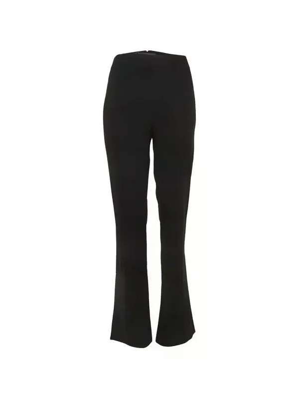 Ralph Lauren Stretch Wool High-waisted Straight-leg Trousers - Black