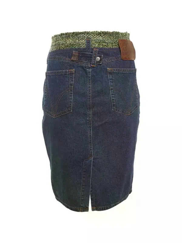 Dolce & Gabbana Tweed Panel Pencil Mini Skirt