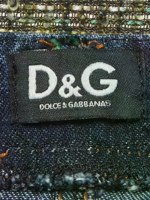 Dolce & Gabbana Tweed Panel Pencil Mini Skirt