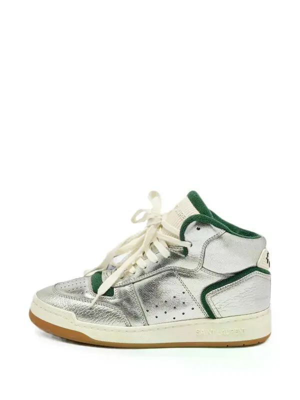 Saint Laurent Sl/80 High-top Sneakers - Silver