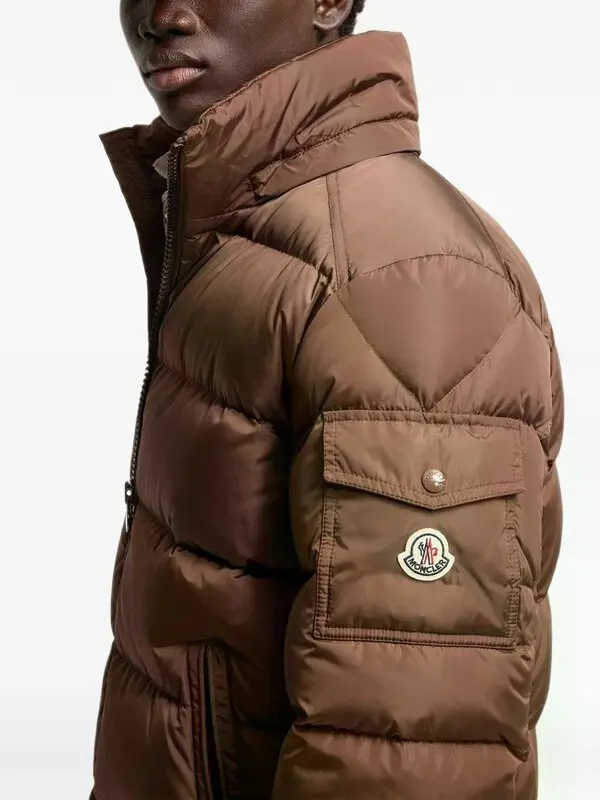 Moncler Maya Matte Short Down Jacket With Hood - Brown