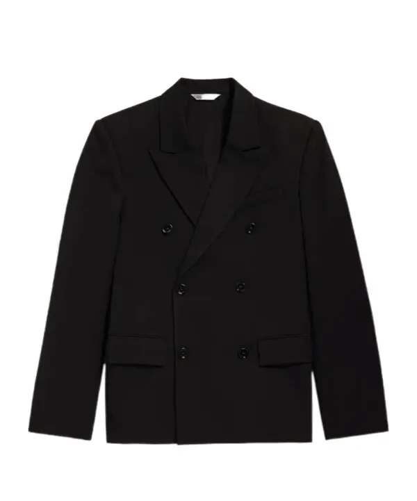 Balenciaga Double-breasted Peak-lapel Blazer - Black