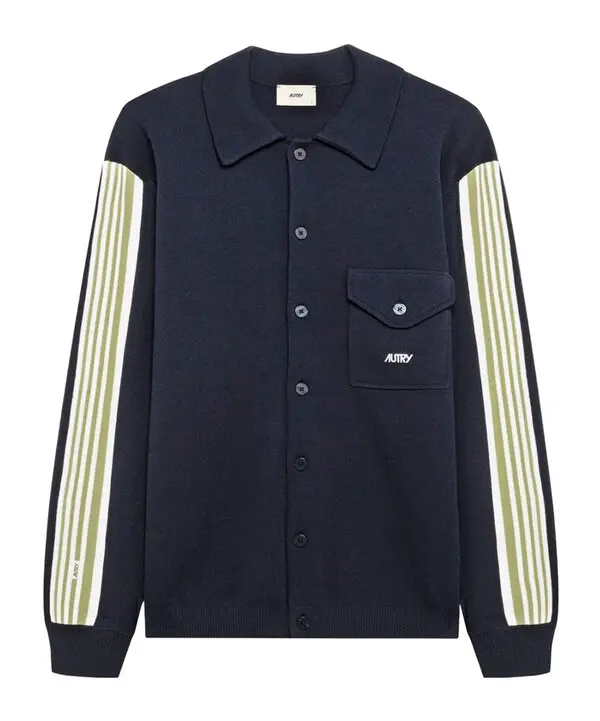 AUTRY Striped-sleeve Knitted Jacket