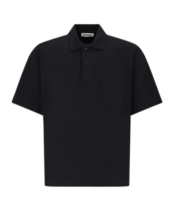 DARKPARK Short-sleeved Buttoned Polo Shirt - Black