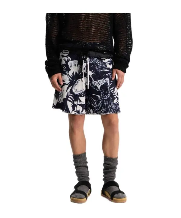 Dsquared2 Floral Print Drawstring Shorts - Black