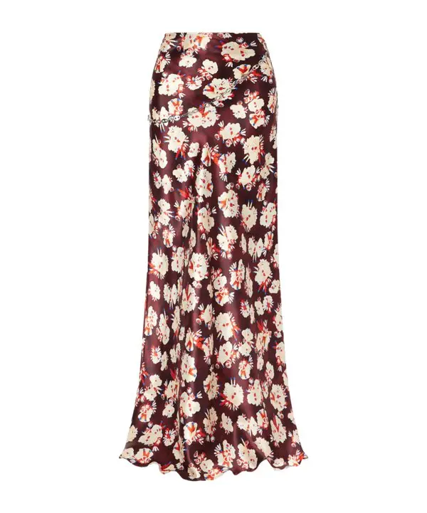 Rabanne Floral-pattern Silk Maxi Skirt