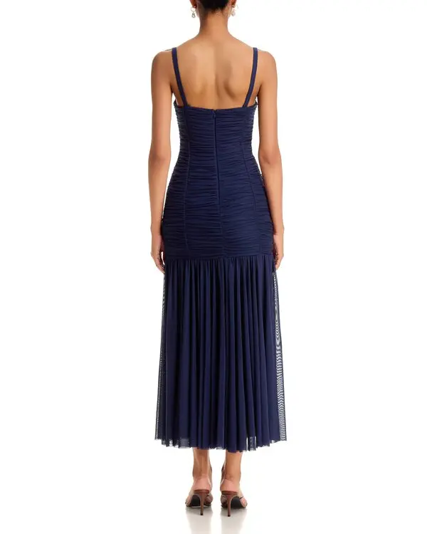 Aqua Bustier Maxi Mesh Dress Exclusive