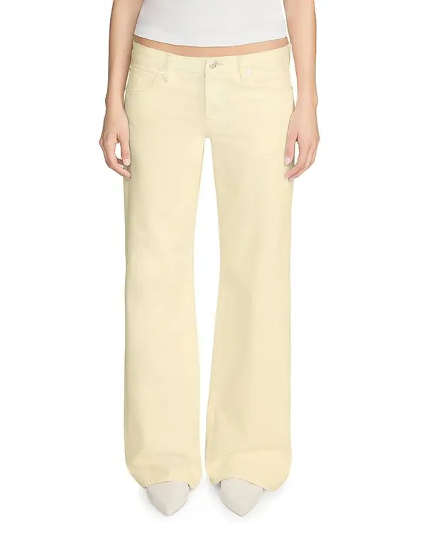 FRAME X Amelia Gray The Pixie Gray Low Rise Wide Flare Leg Jeans - Limoncello