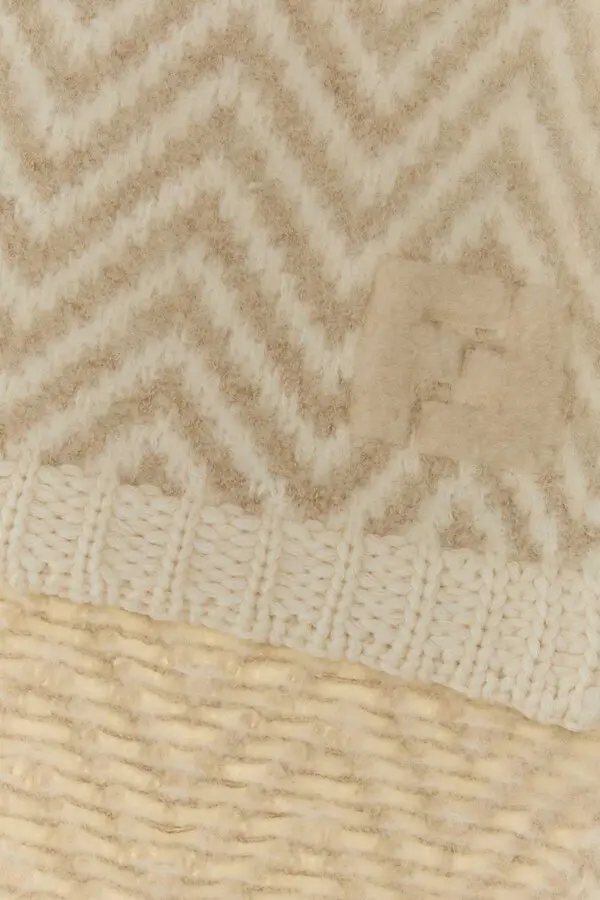 Fendi Embroidered Alpaca Blend Scarf
