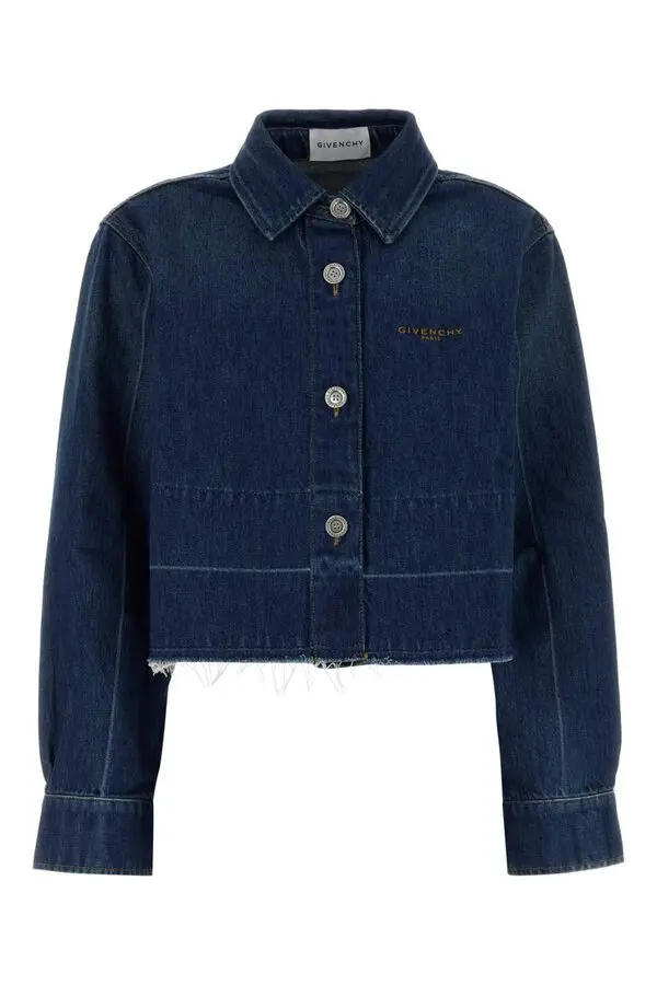 Givenchy Raw Edge Denim Shirt - Blue