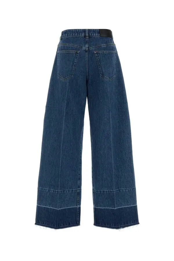 Givenchy Raw Edge Wide Leg Denim Trousers - Blue