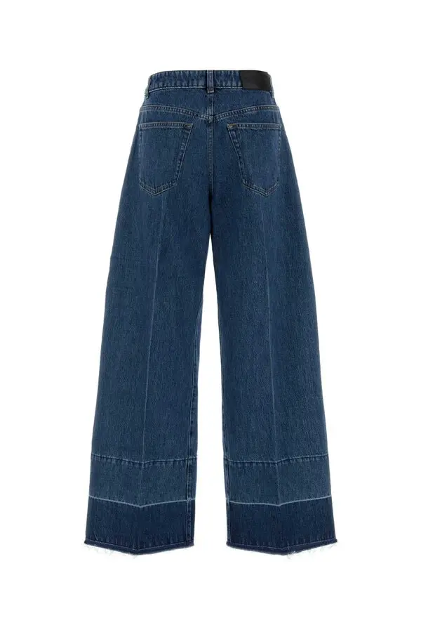 Givenchy Raw Edge Wide Leg Denim Trousers - Blue
