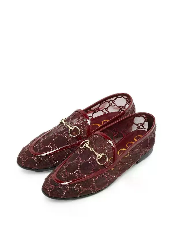 Gucci Jordaan Mesh Loafers - Red