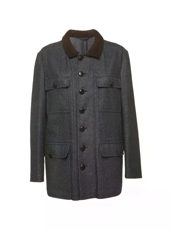 Alexander McQueen Single-breasted Coat With Shearling Collar