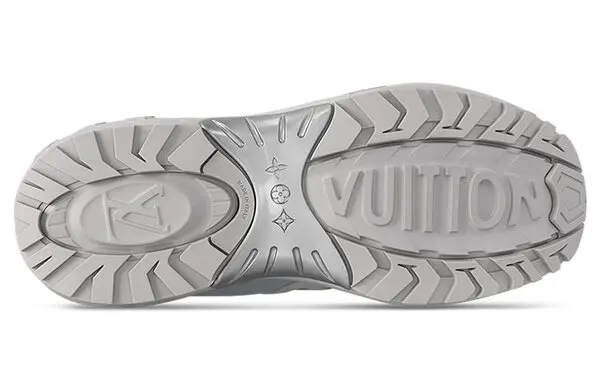 LOUIS VUITTON Discovery Lace Up Sneakers - Grey/silver/beige
