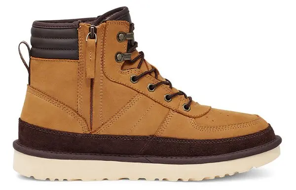 UGG Highland Lace Up Zip Up Boots - Wheat/brown