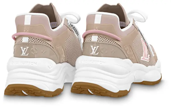 LOUIS VUITTON Run 55 Sneakers - Tan/white/pink