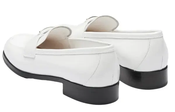 Prada Patent Leather Loafers - White/black