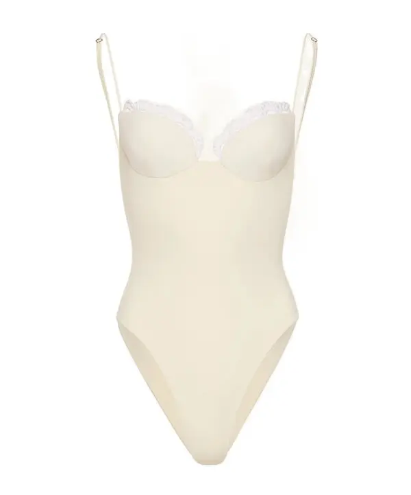 Magda Butrym Scalloped Swimsuit - White