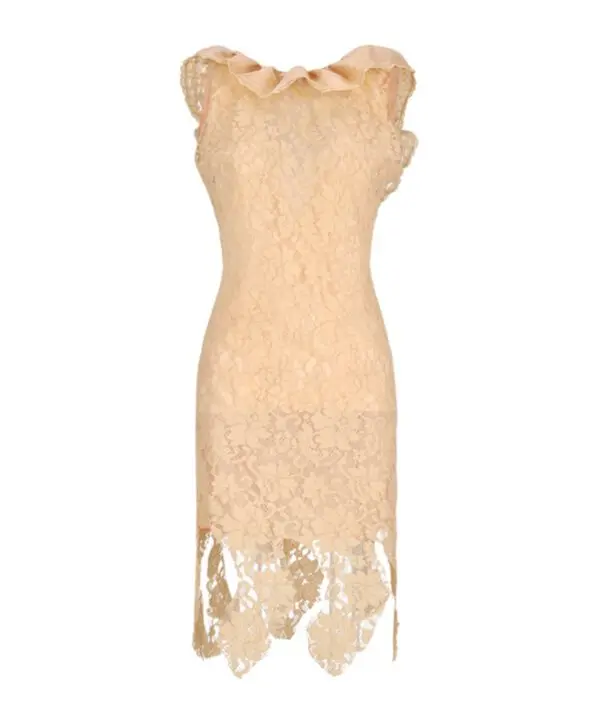 Giuseppe Di Morabito Ruffled Lace-overlay Dress - Nude
