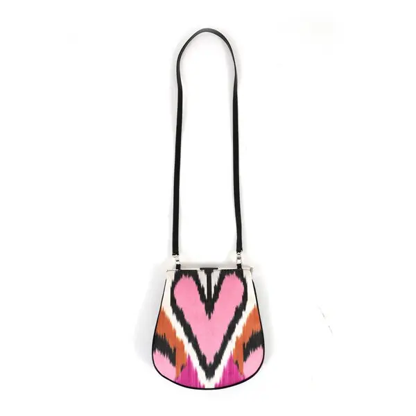 SJW BAGS LONDON Rhonda Ikat & Leather Crossbody Bag - Pink