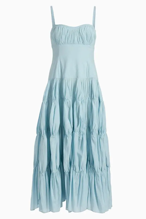 Ulla Johnson Emmalina Sl Midi Dress - Adriatic