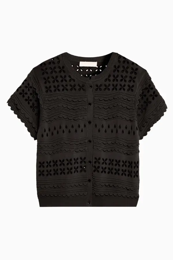 Ulla Johnson Abriana Eyelet Knit Cardigan
