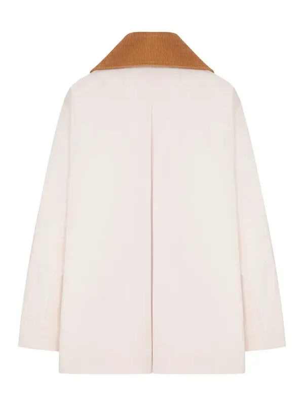 GANNI Recycled Polyester Twill Jacket With Corduroy Collar - Pink