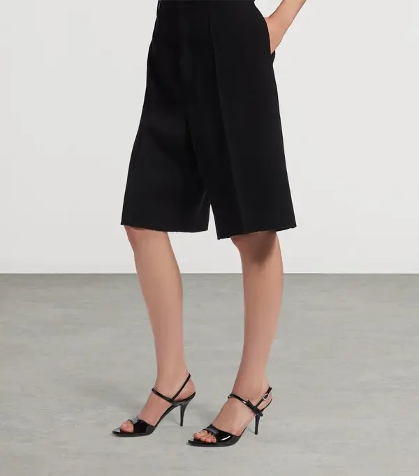 Balenciaga Patent Leather Avenue Bow Heeled Sandals