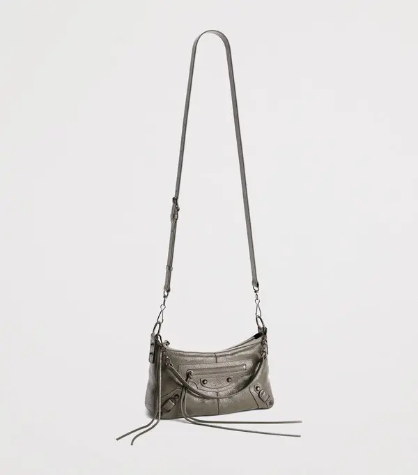 Balenciaga Mini Lambskin Le City Moto Shoulder Bag - Green